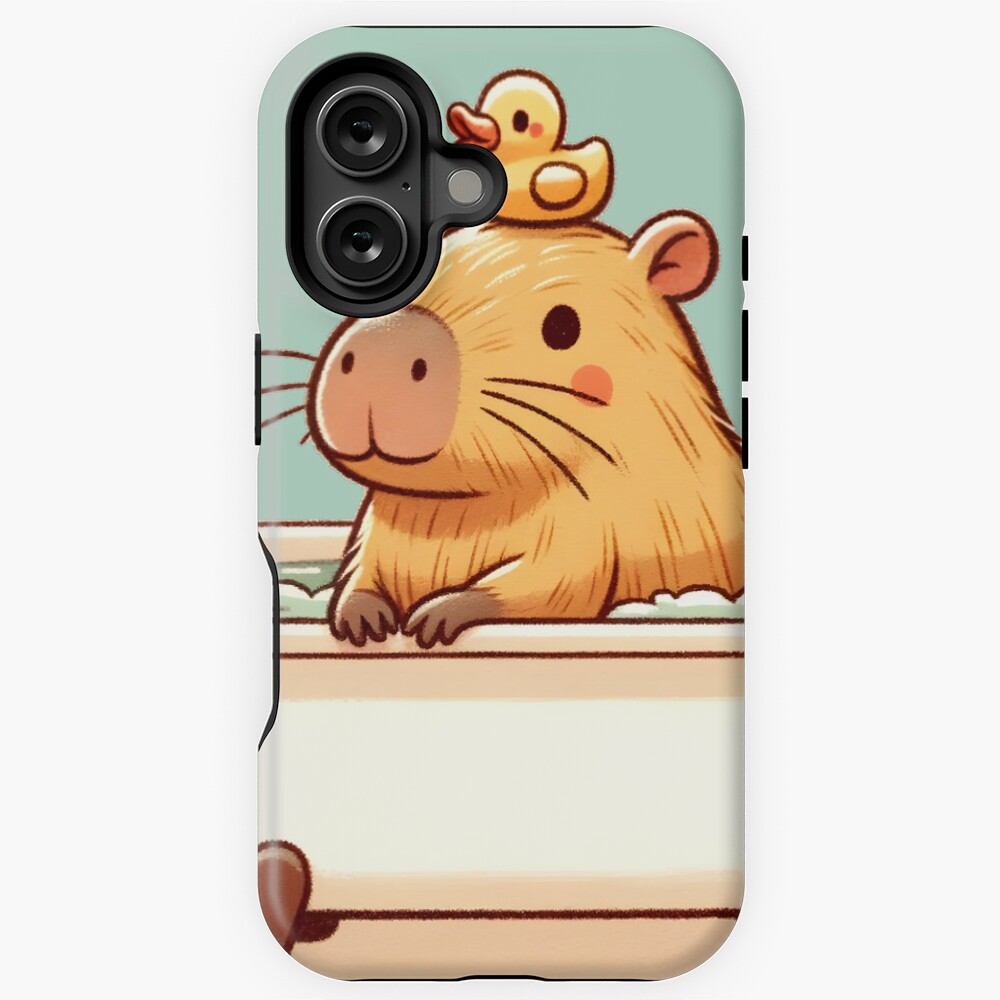 "Bubbly Capybara Bath Time with Rubber Ducky Adorable " Sticker for ...