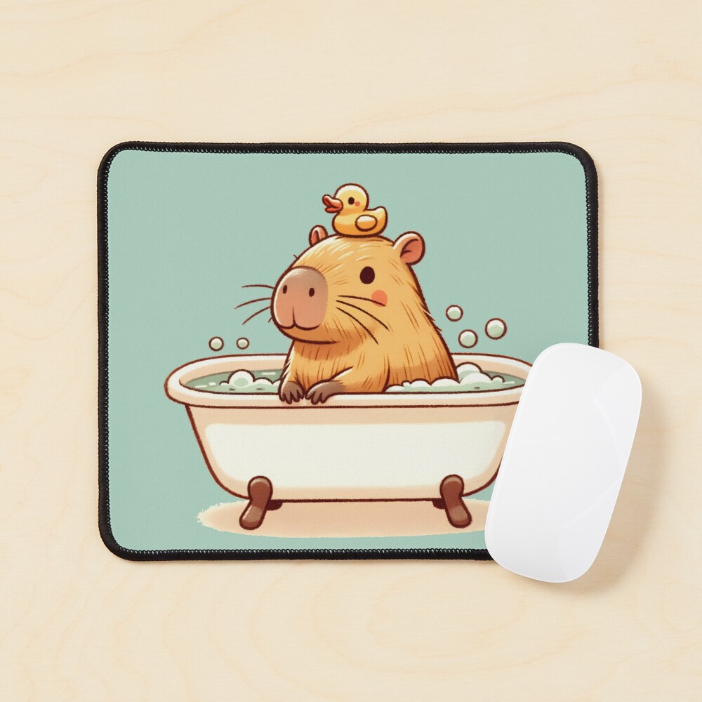 "Bubbly Capybara Bath Time with Rubber Ducky Adorable " Sticker for ...