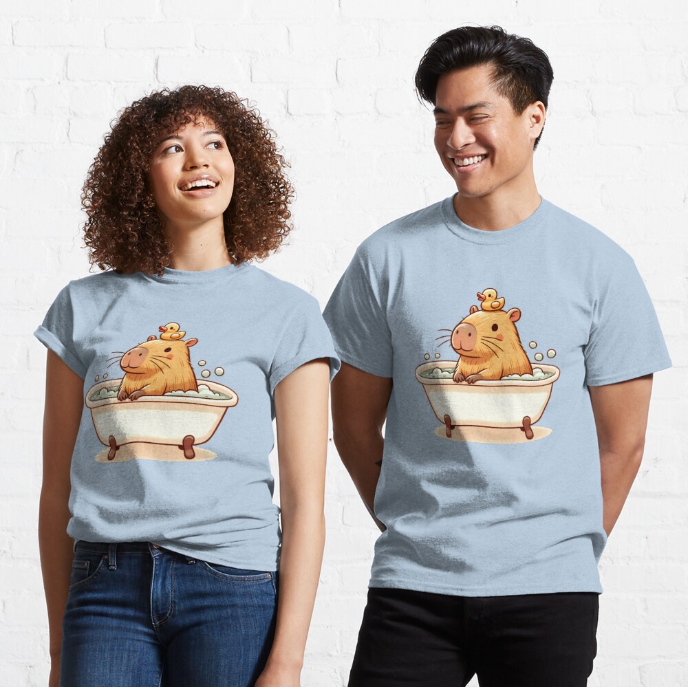"Bubbly Capybara Bath Time with Rubber Ducky Adorable " Sticker for ...