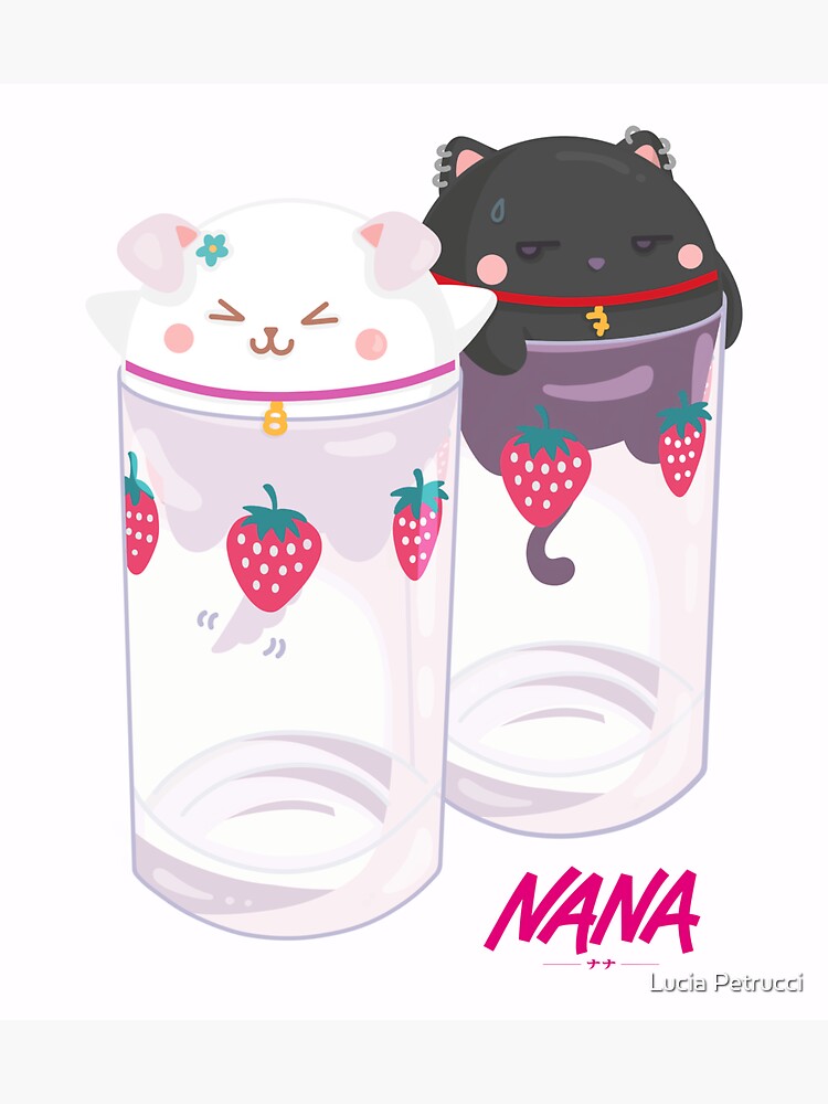 Pegatina for Sale con la obra «Nana & Hachi - Vasos de fresa» de Lucia ...