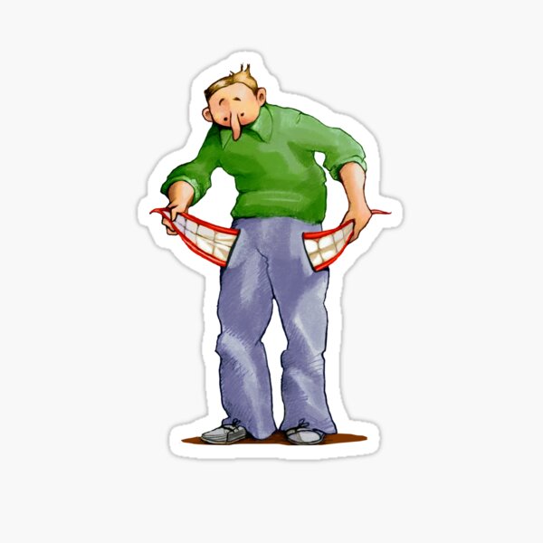 "no money" Sticker for Sale by nuvolanevicata | Redbubble