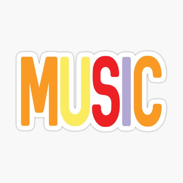 "Music colorful text" Sticker for Sale by DanceDeck | Redbubble