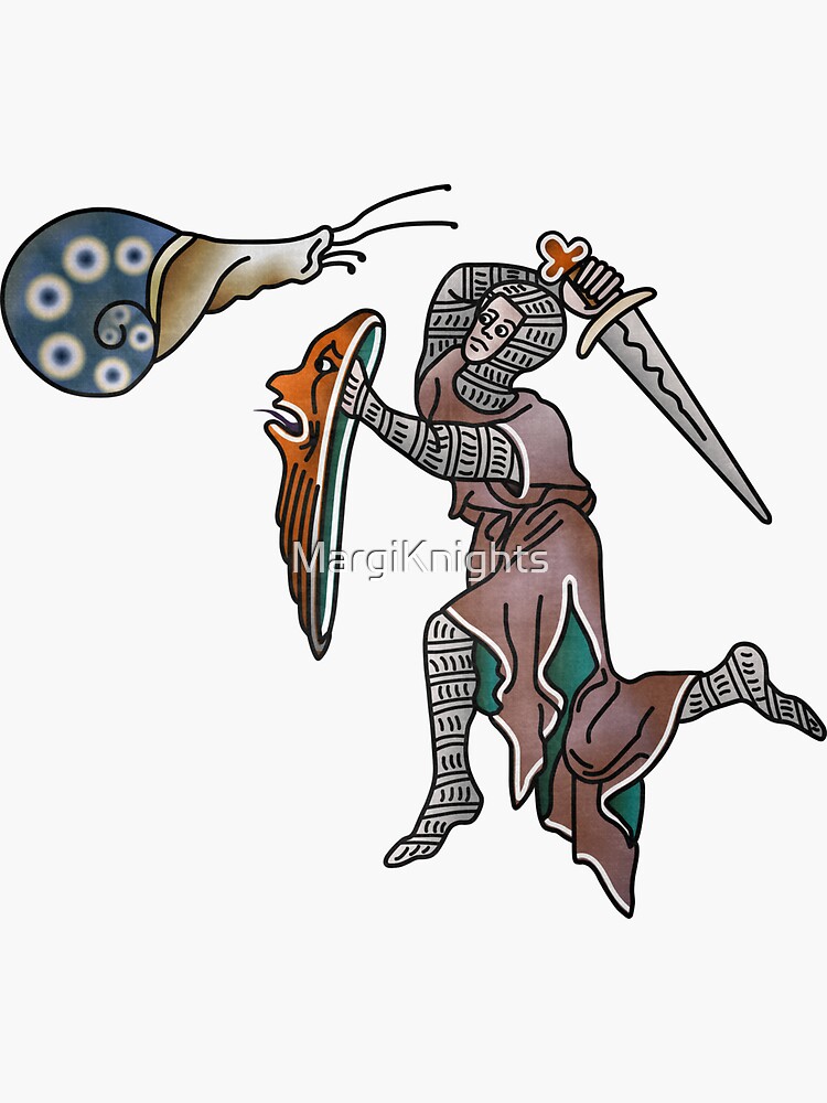"Marginalia Knight vs Snail medieval meme" Sticker for Sale by ...