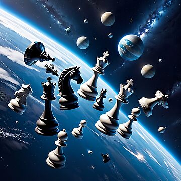 "Chess Pieces In Space" Sticker for Sale by Planetporridge | Redbubble
