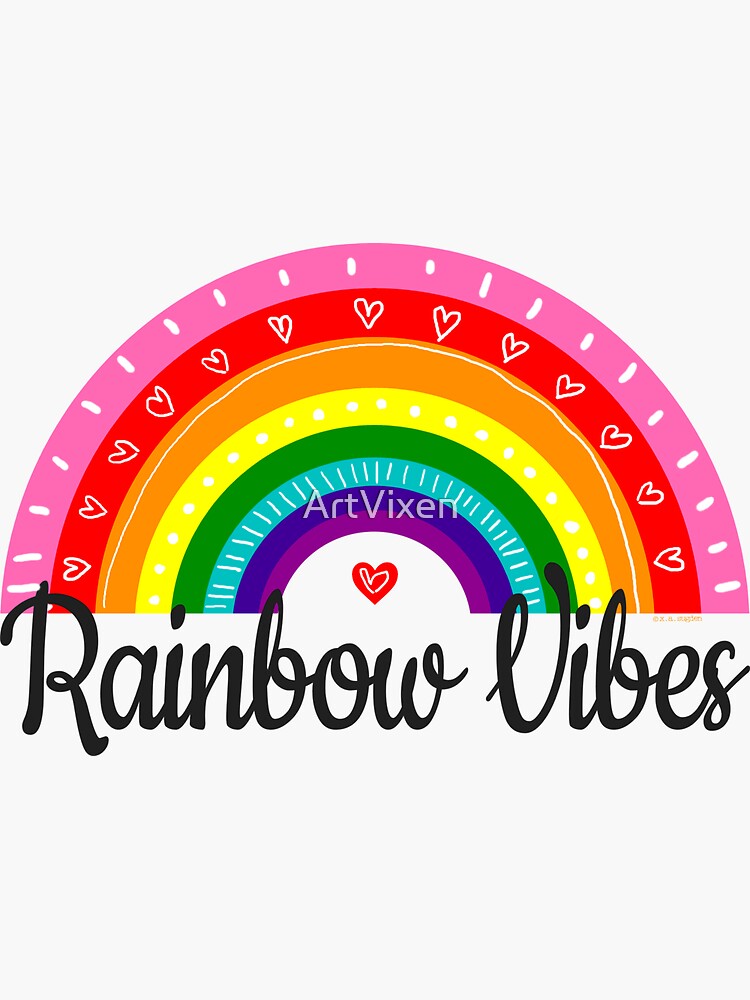 "Rainbow Vibes" Sticker for Sale by ArtVixen | Redbubble