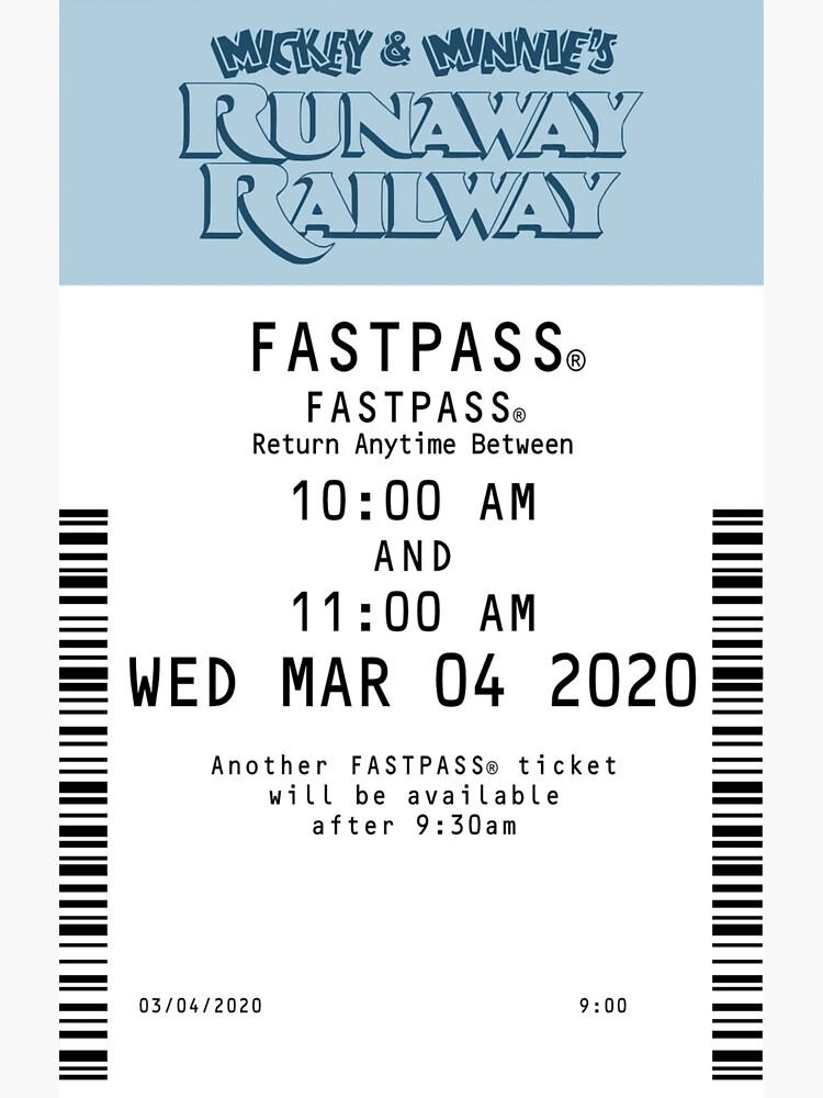 "Mickey & Minnie's Runaway Railway Fastpass" Sticker for Sale by ...