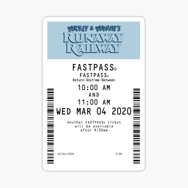 "Mickey & Minnie's Runaway Railway Fastpass" Sticker for Sale by ...