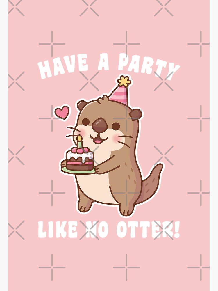 Póster for Sale con la obra «Linda nutria con pastel de cumpleaños ...