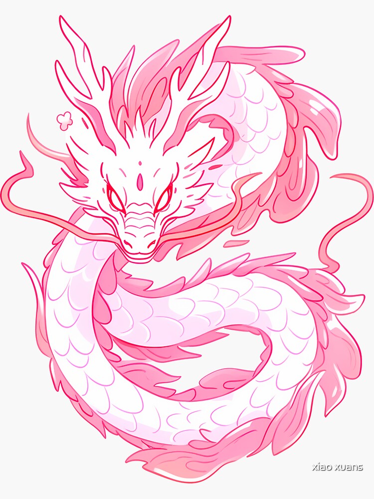 "Chinese Pink Dragon" Sticker for Sale by xiao xuans | Redbubble