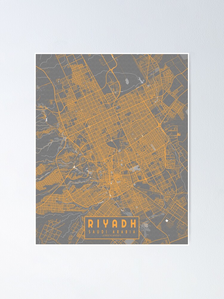 "Riyadh City Map of Saudi Arabia - Bauhaus" Poster for Sale by deMAP ...