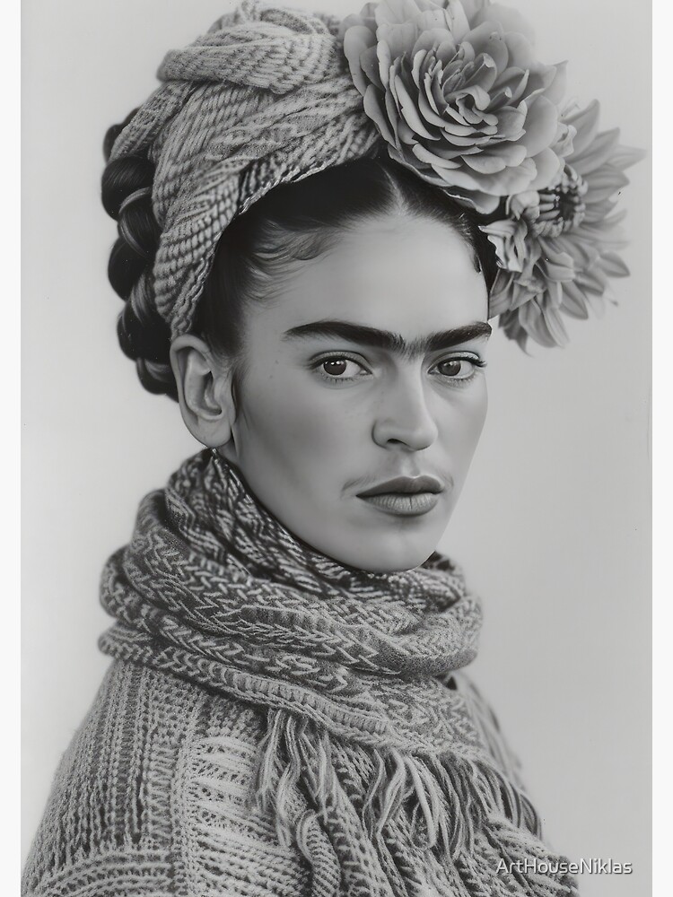 "Frida Kahlo portrait black and white" Photographic Print by ...