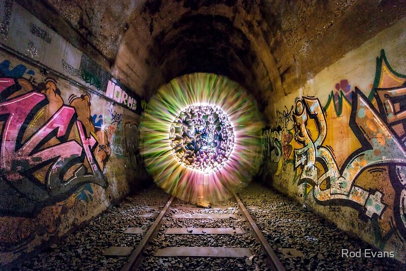 "Train Tunnel Orb" by Rod Evans | Redbubble