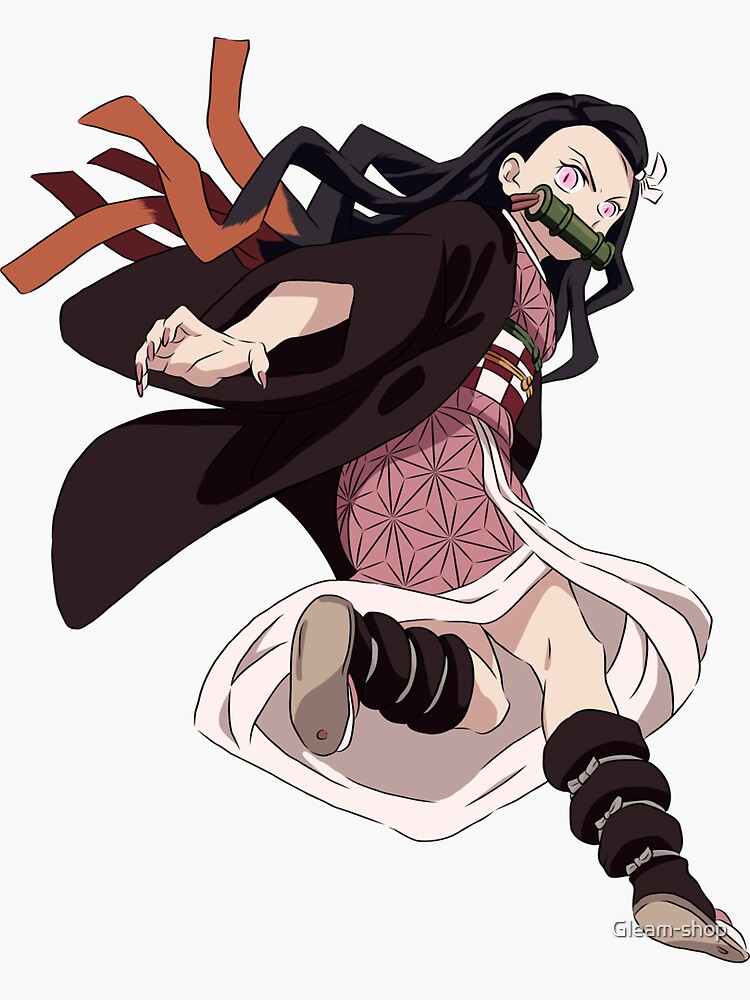 "Angry Nezuko" Sticker by Gleam-shop | Redbubble