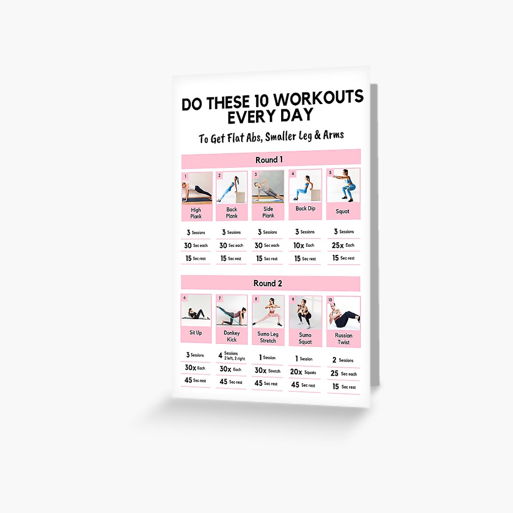 "10 Full Body Workouts Poster for Gym, Home Gym. Poster for Daily ...