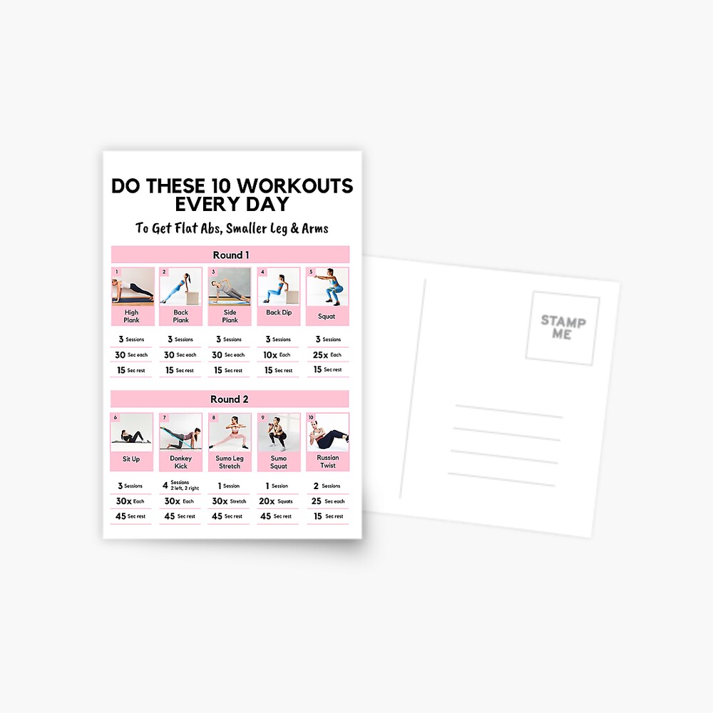 "10 Full Body Workouts Poster for Gym, Home Gym. Poster for Daily ...