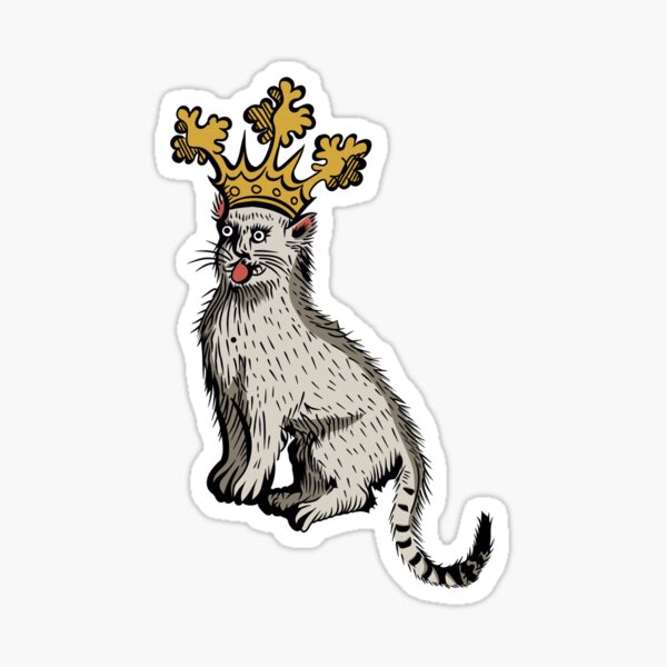 "Medieval Cat King" Sticker for Sale by Jodecor | Redbubble