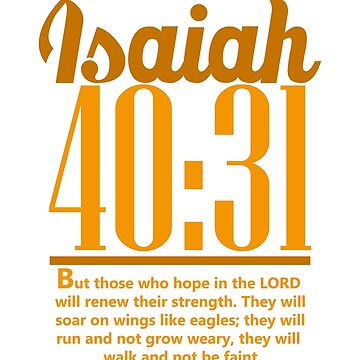 "Yellow Bible verse Isaiah 40:31" Sticker for Sale by denissmartin2020 ...