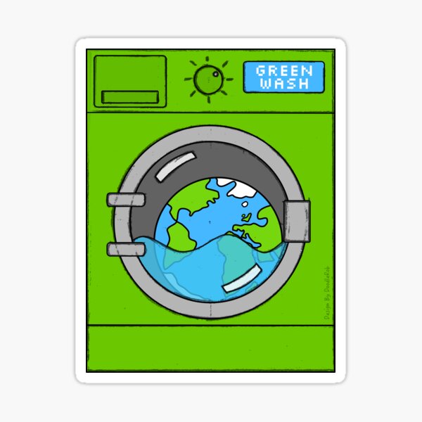 "Greenwash Washing Machine Environment Earth Day Sarcasm Funny" Sticker ...