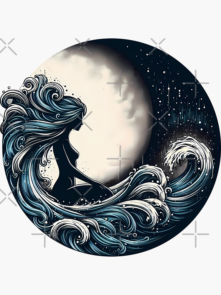 "Water Element Woman, Ai Generated Art " Sticker for Sale by GeminiSq ...