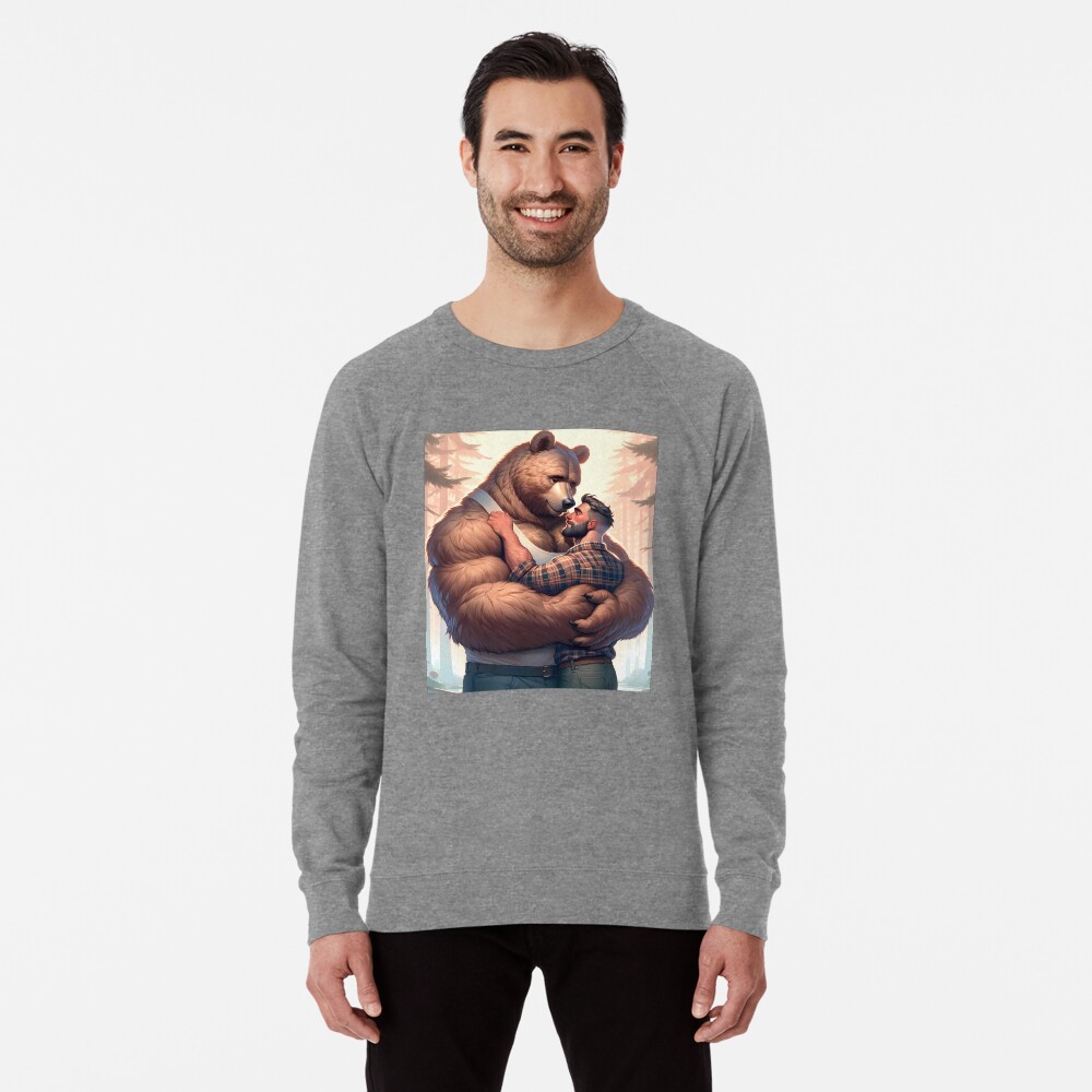 "Gay Lumberjack and Anthro Furry Bear Lovers Art" Sticker for Sale by ...