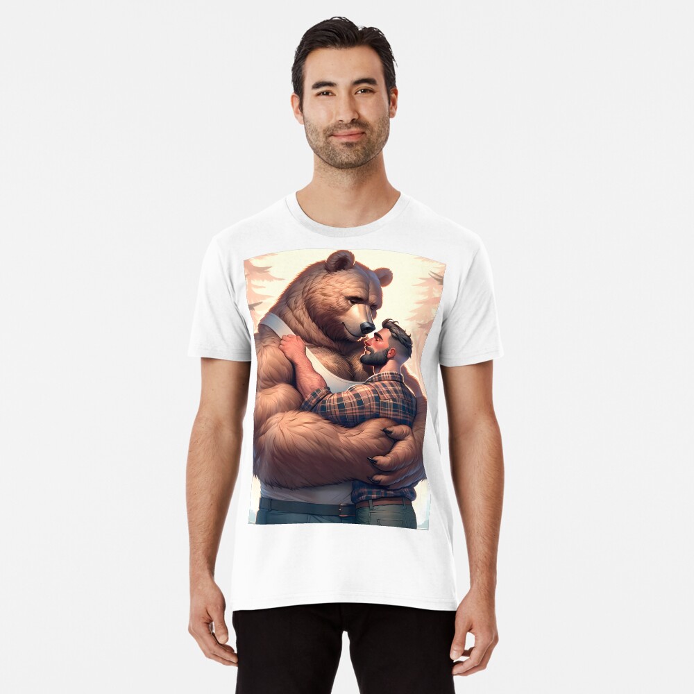 "Gay Lumberjack and Anthro Furry Bear Lovers Art" Sticker for Sale by ...