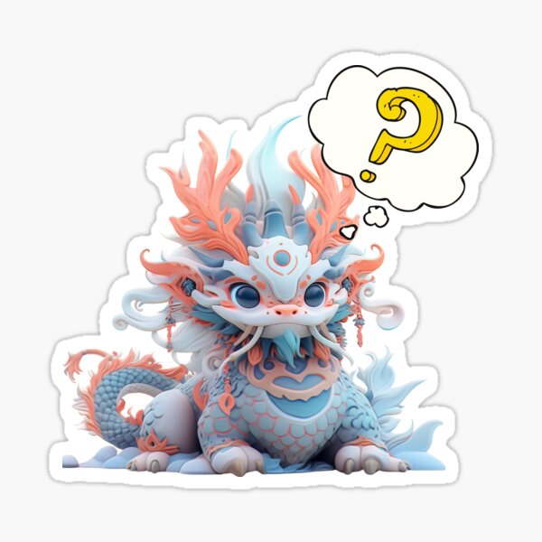 "Toy Blue Dragon with ? (transparent background)" Sticker for Sale by ...