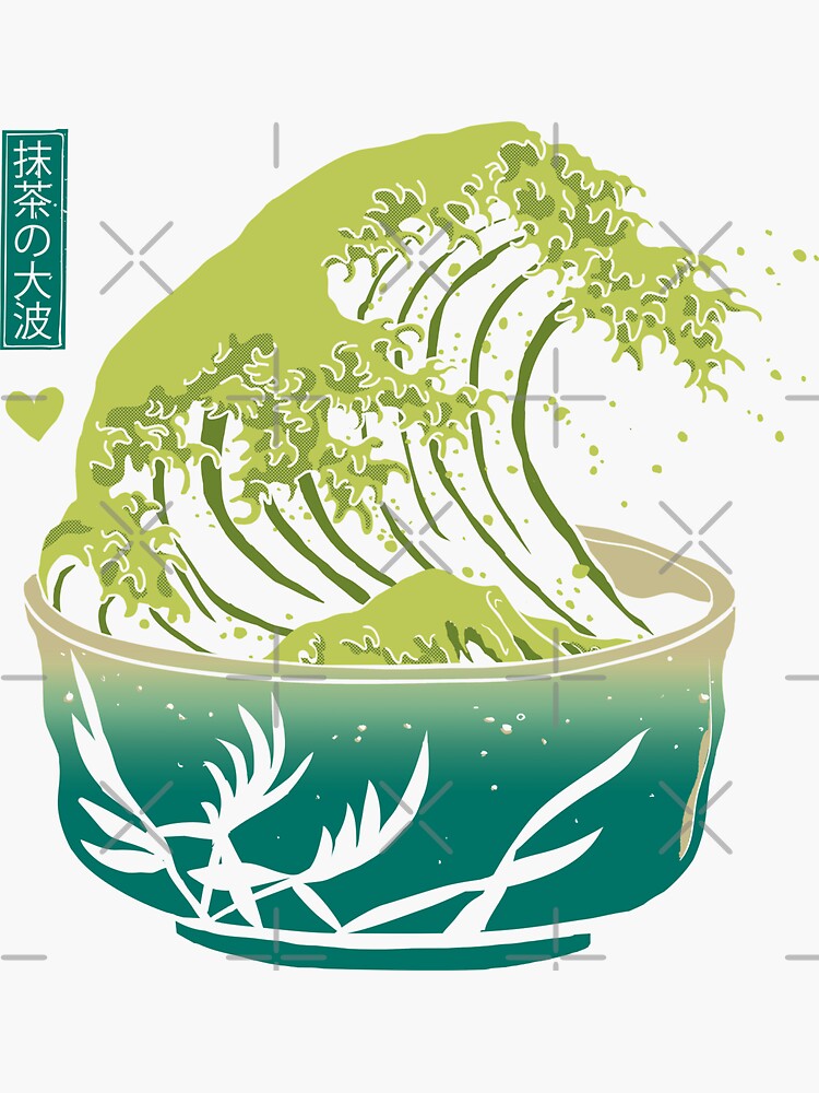 "The Great Wave of Matcha" Sticker for Sale by Gloopz | Redbubble