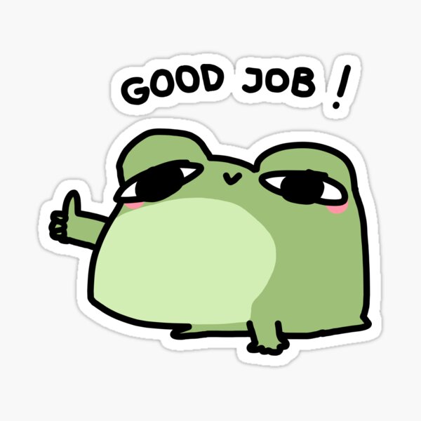 "Good job frog" Sticker for Sale by Nikamii | Redbubble