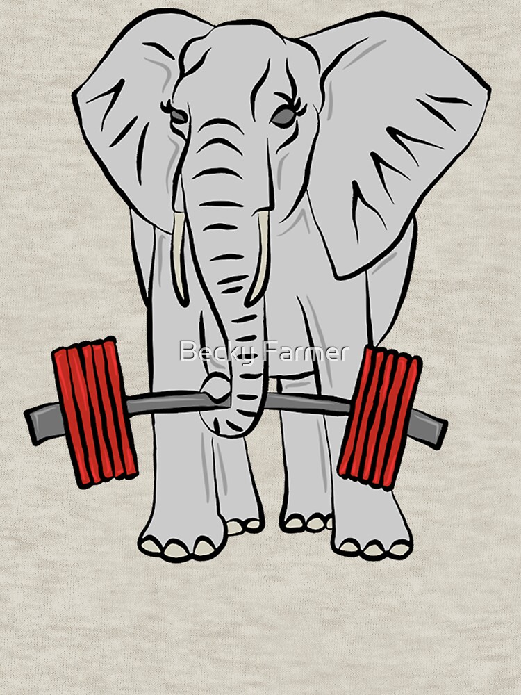 "Strong Elephant" Zipped Hoodie by beckyfarmer | Redbubble