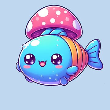 "Cute Anime Fish Sticker" Sticker for Sale by LookinFreshh | Redbubble