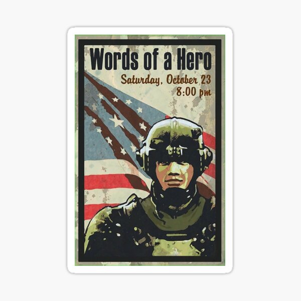 "Fo4 Poster Military Words of a Hero" Sticker for Sale by ...