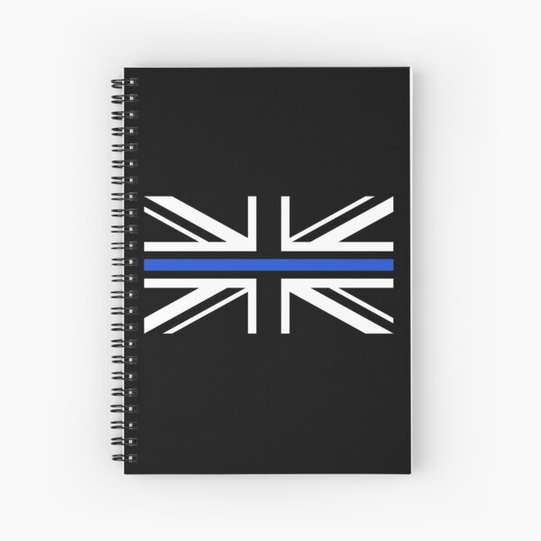 "Thin Blue Line UK Police Union Jack Flag" Spiral Notebook for Sale by ...