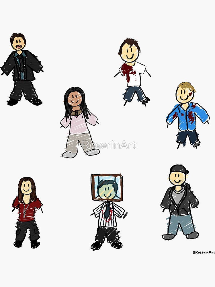 "Mini Stick Figure Sticker Set" Sticker for Sale by RoserinArt | Redbubble