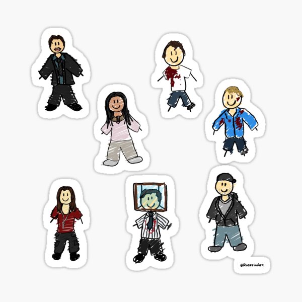 "Mini Stick Figure Sticker Set" Sticker for Sale by RoserinArt | Redbubble