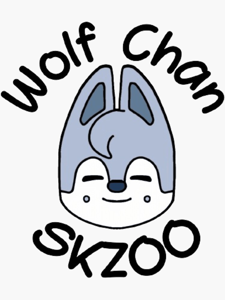 "Stray Kids - Skzoo Wolf Chan Head w/ Name [COLORED OUTLINE]" Sticker ...