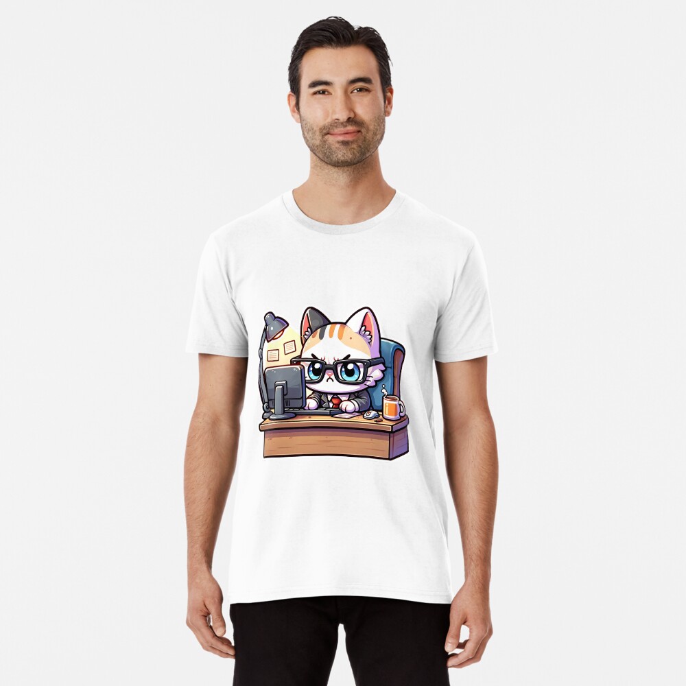 "Cute and kawaii programmer cat who works hard" Sticker for Sale by perfect-radius | Redbubble