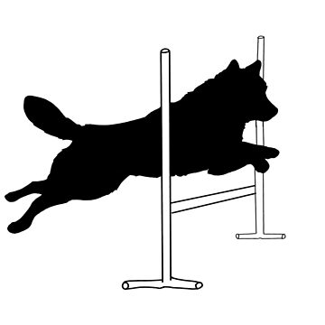 "Siberian Husky: Agility Silhouette " Sticker for Sale by SnowySibeArt ...