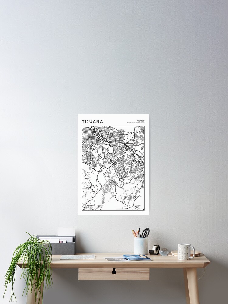 "Tijuana Mexico Street Layout Map" Poster for Sale by wally-prints ...
