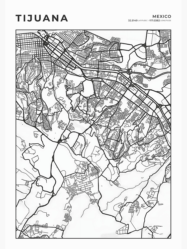 "Tijuana Mexico Street Layout Map" Poster for Sale by wally-prints ...