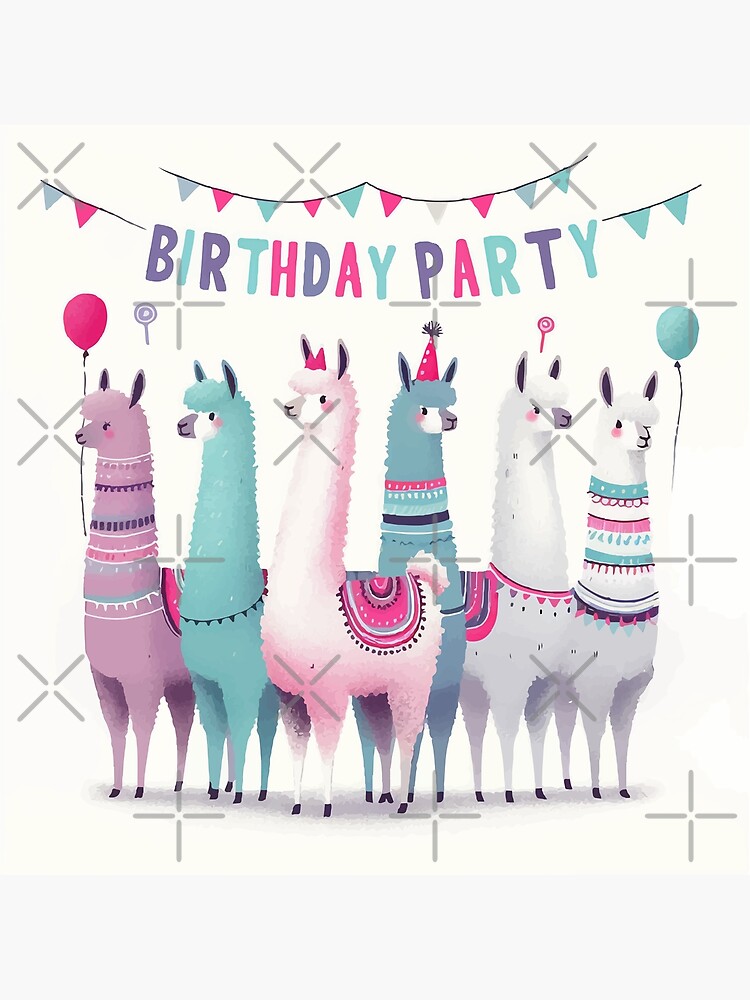 Happy Birthday Llamas With Hats