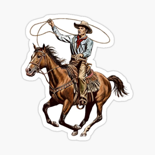 "Vintage American Cowboy" Sticker for Sale by PlanetMarker | Redbubble