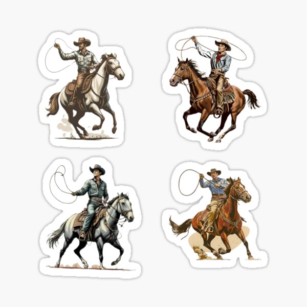 "Vintage American Cowboy" Sticker for Sale by PlanetMarker | Redbubble