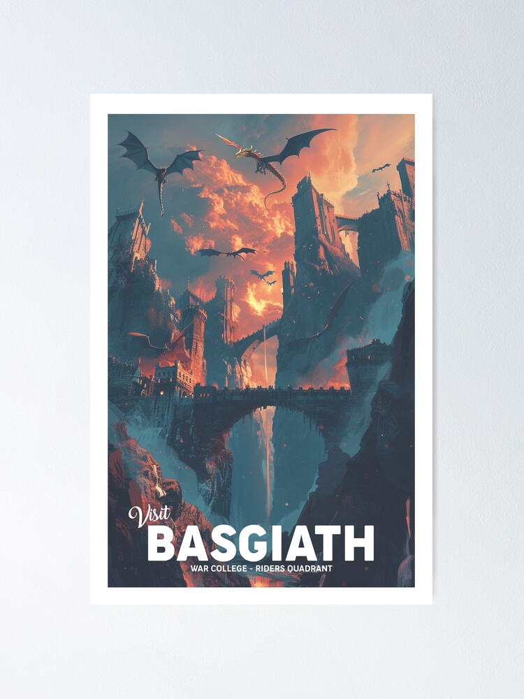 "Fourth Wing Basgiath War College" Poster for Sale by RenDesignsStuff ...