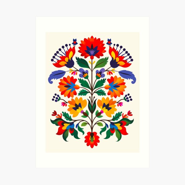 "Polish Flowers Pattern | wycinanki | Folklore | Folk Art" Art Print ...