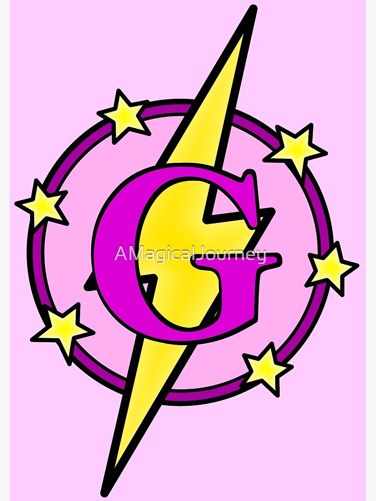 "Cute Superhero Girl Super Letter G - Pink and Purple" Poster by ...