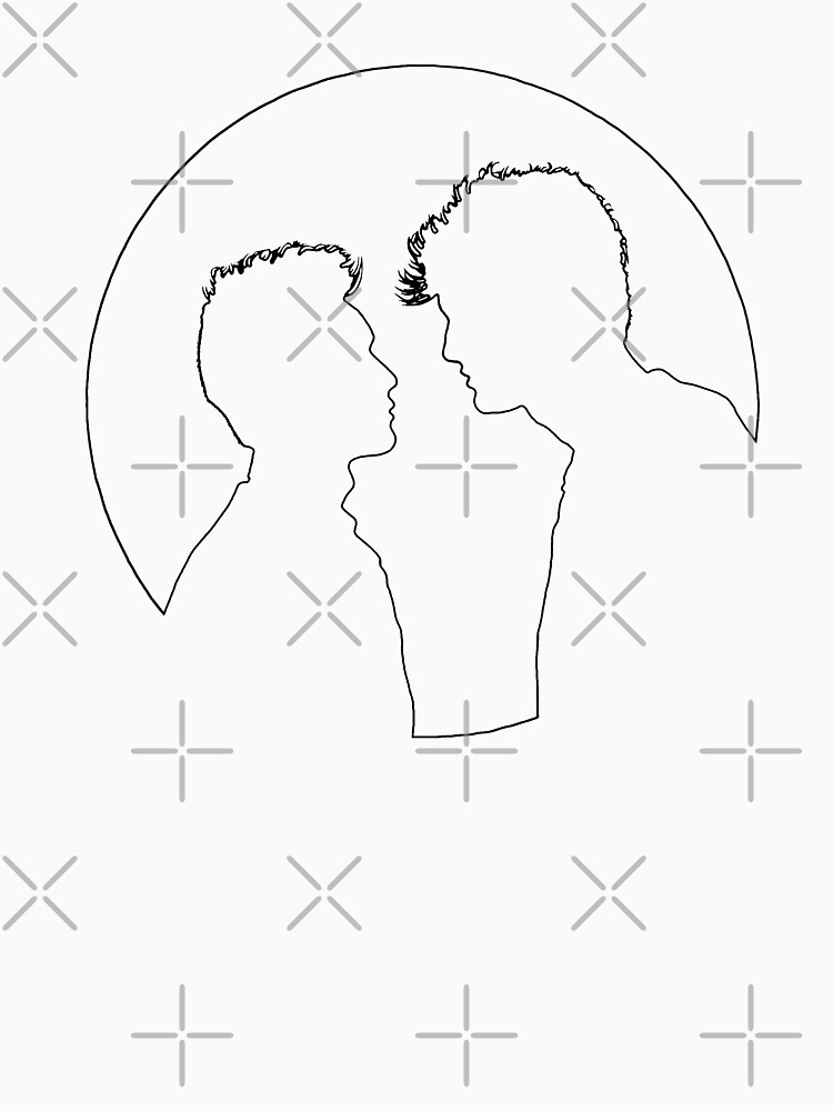 "Malec silhouettes and full moon (black outline) - Alec Lightwood and ...