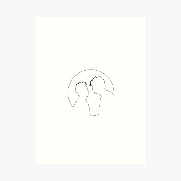 "Malec silhouettes and full moon (black outline) - Alec Lightwood and ...