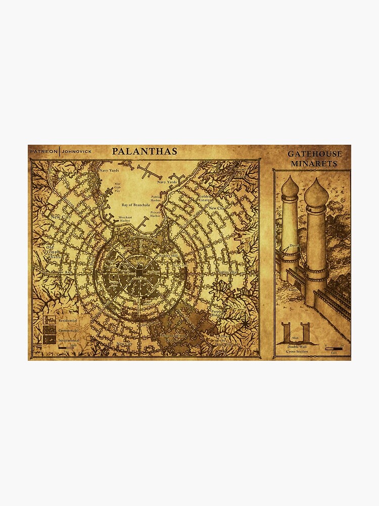 "Dragonlance Map of Palanthus" Sticker for Sale by Alstellakis | Redbubble
