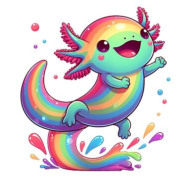 "Cute and Happy Axolotl Clipart,Rainbow Axolotl, Adorable Pastel ...