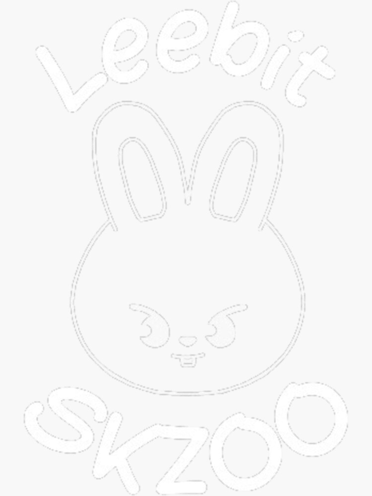 "Stray Kids - Skzoo Leebit Head w/ Name [WHITE OUTLINE]" Sticker for ...